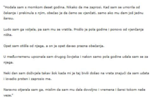 “Hodala sam s momkom deset godina…”